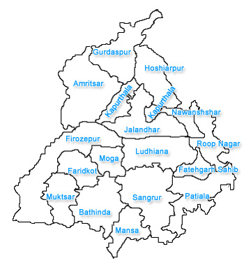 Districts of Punjab - population in each districts - head quarters of ...