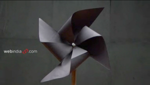 Paper Fan Windmill,how to make Paper Fan Windmill,Craft - webindia123.com